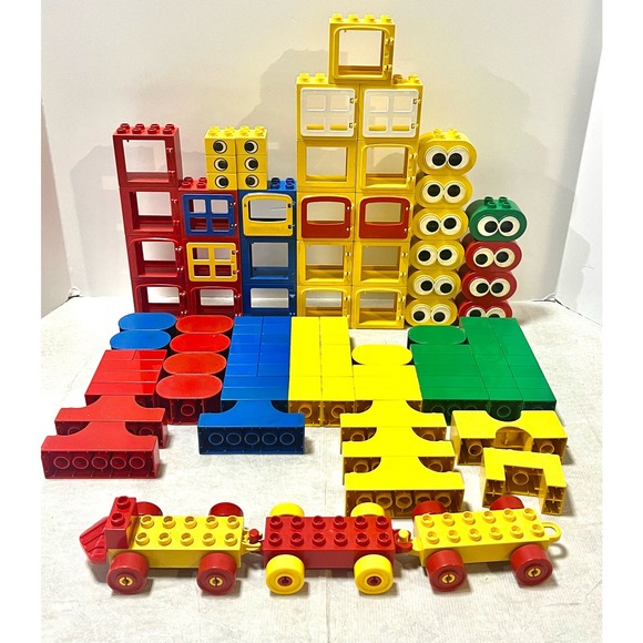 Duplo | Toys | 2 Pc Vintage Lego Duplo Blocks Windows Google Eyes ...